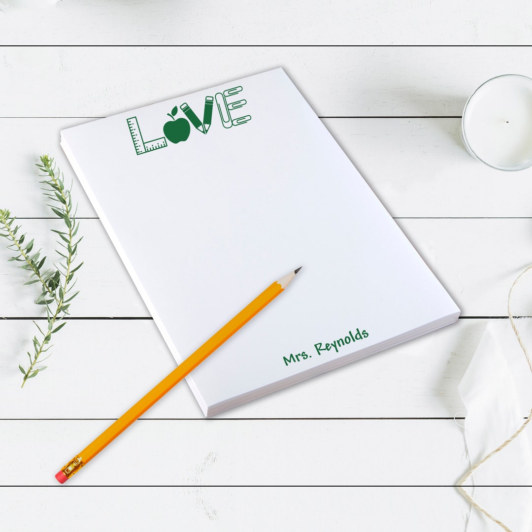Teachers Appreciation Notepad , Notes, Personalized Stationary, Custom ...