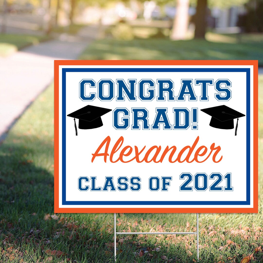 Congrats Grad Yard Sign, FREE GROUND SHIPPING, 18"x24" Printed Sign ...