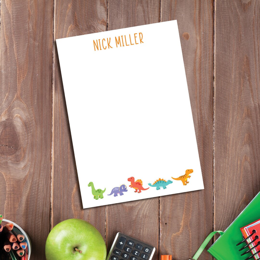 Personalized Dinosaur Themed Notepads, Notes, Personalized Stationary ...