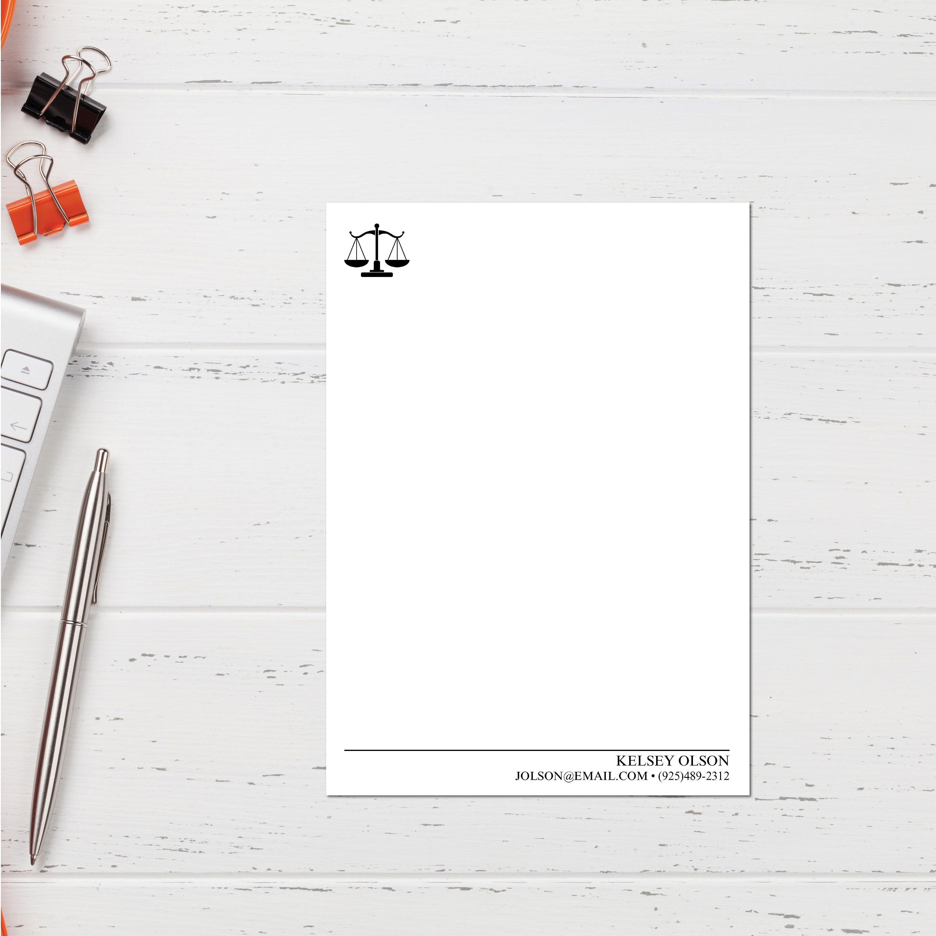 Custom Lawyer Notepad, Personalized Stationary, Custom Writing Pad ...