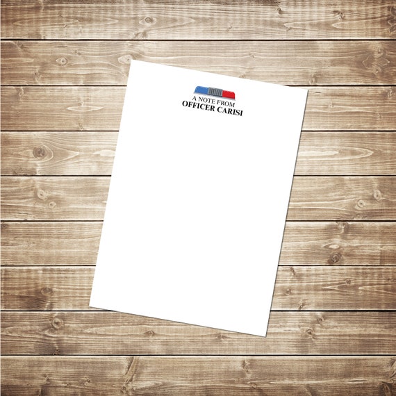 Police Officer Name Notepad Personalized Stationary Custom - Etsy