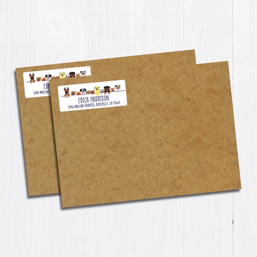 Dogs Custom Return Address Labels | Sheet of 30 Labels | Personalized ...