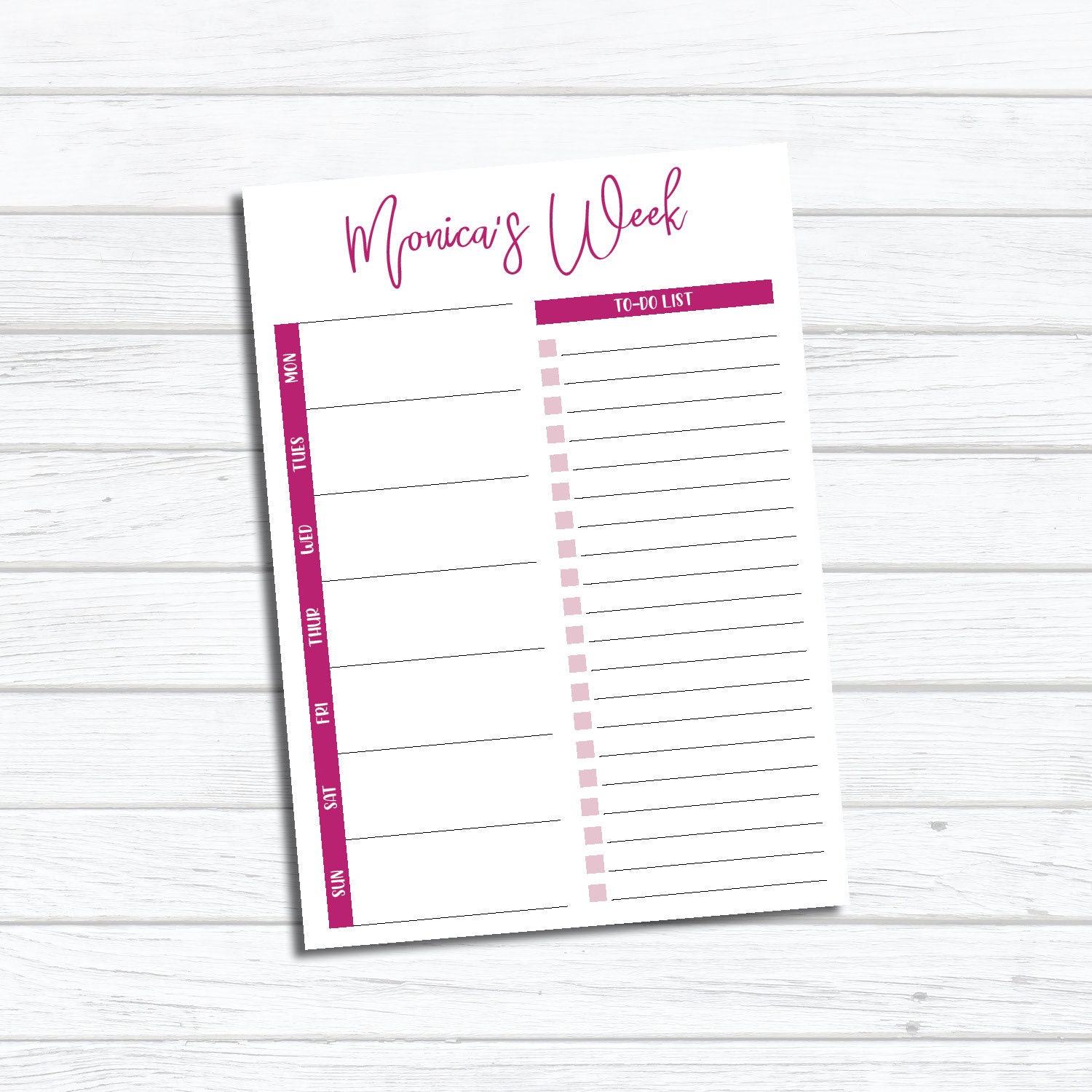 Personalized Weekly Planner Notepad Custom Planner | Etsy