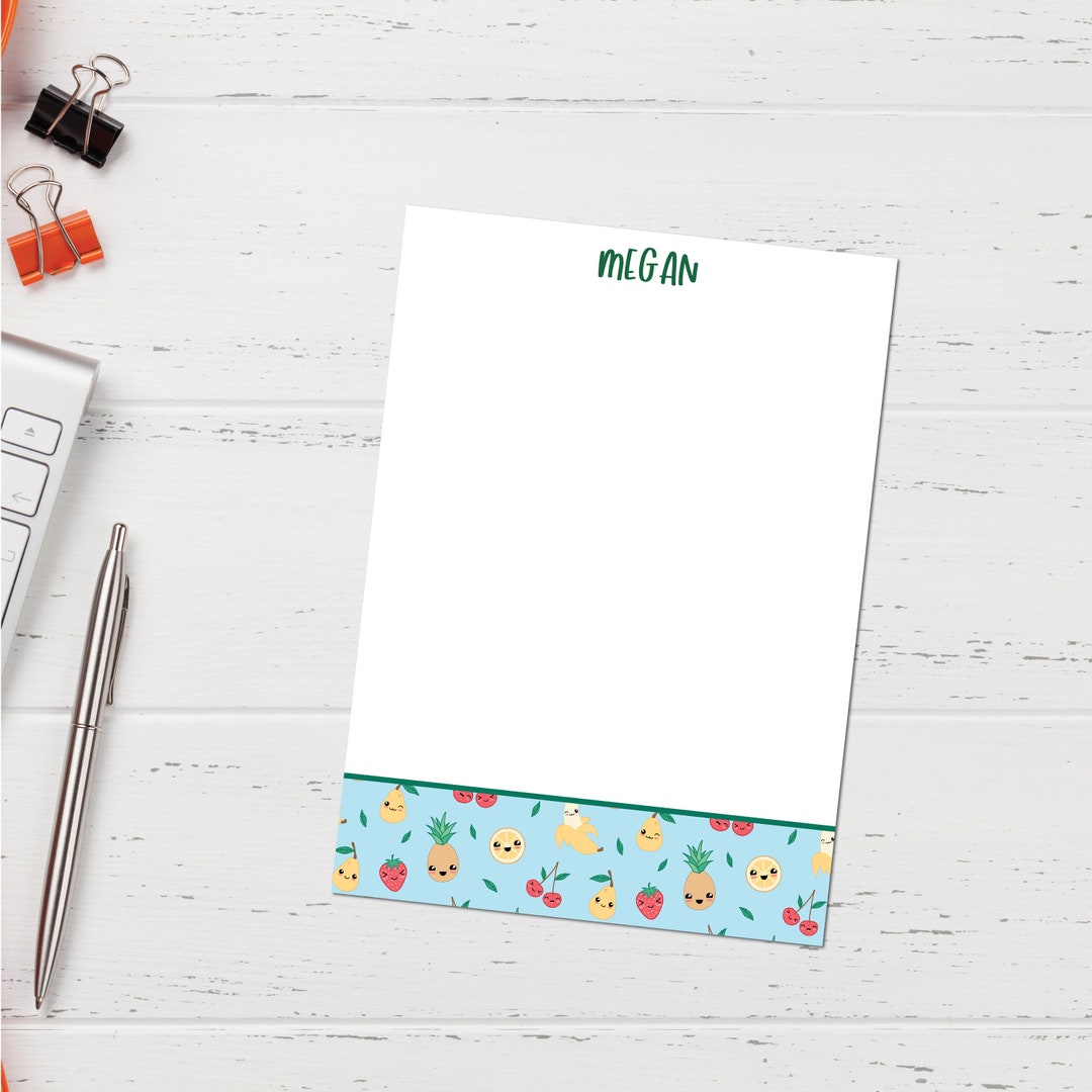 Cute Fruit With Faces Summer Gift Notepads, Notes, Personalized ...