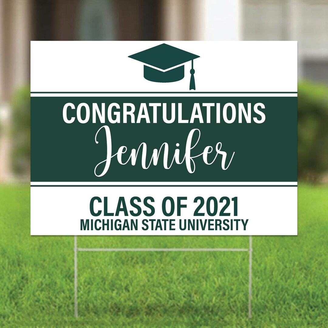 Personalized Graduation Yard Sign: School Colors, 18x24 Printed Sign - Etsy