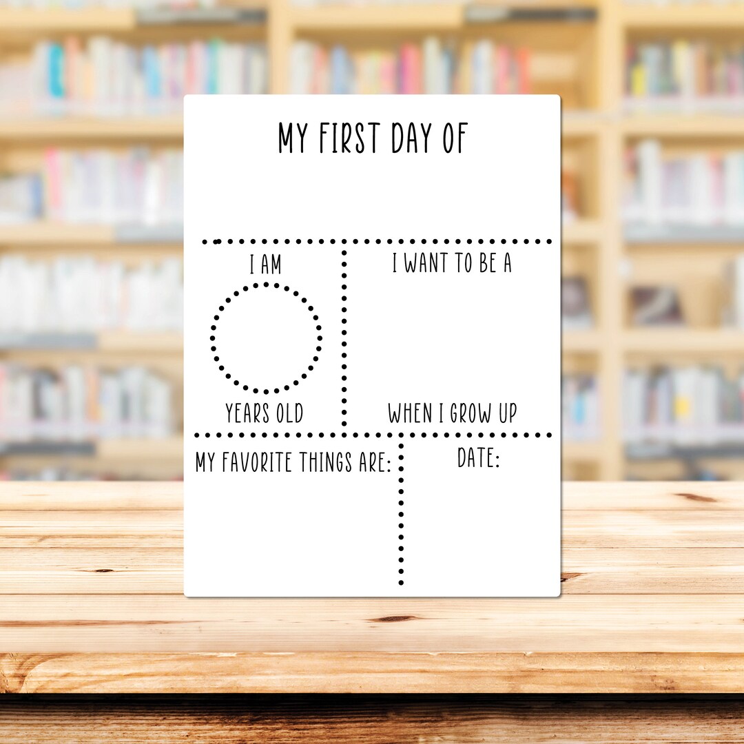 Black & White First Day of School Sign | Aluminum Sign | Dry Erase ...