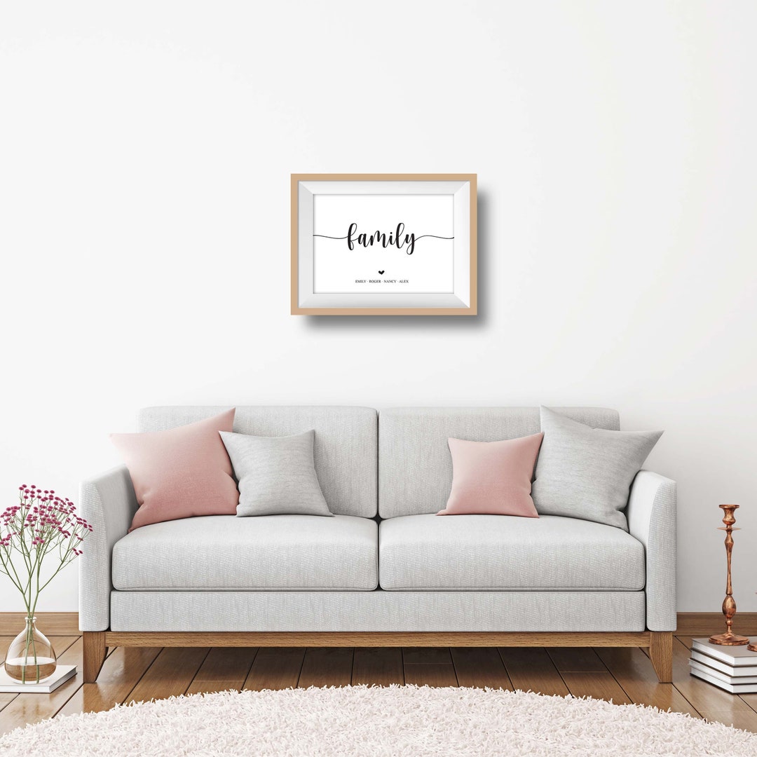 Family Name Wall Decor | Personalized Poster | Living Room Poster ...