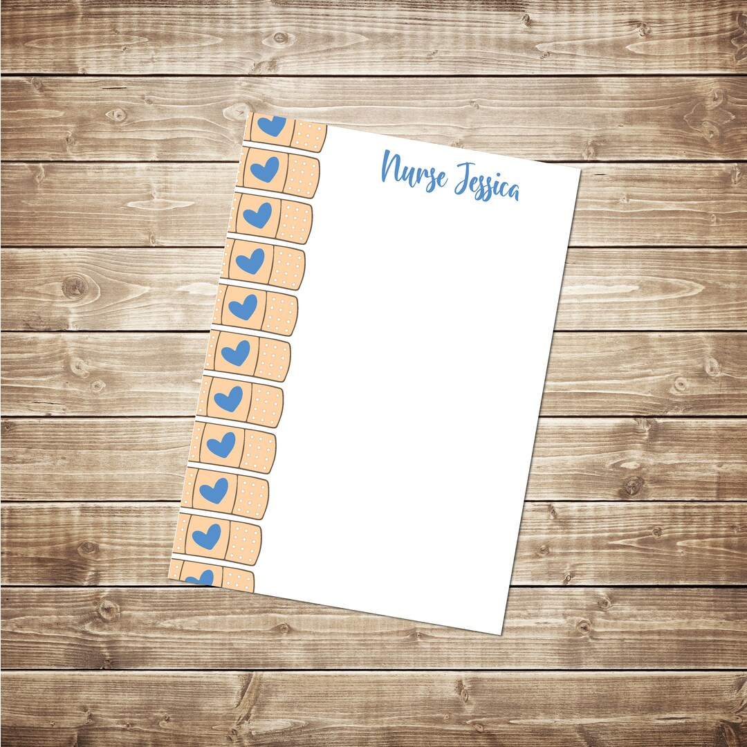 Bandaids Nurse Gift Notepads, Notes, Personalized Stationary, Custom ...