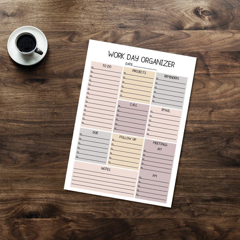 Pink Daily Work Organizer Notepad Work Notes Personalized - Etsy