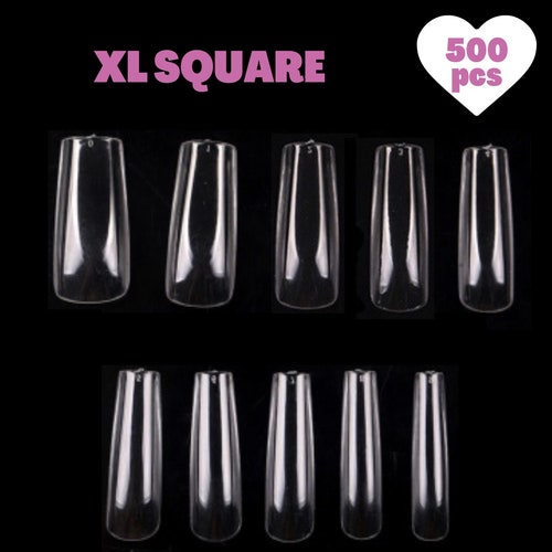XXL Tapered Square Soft Gel Full Cover Nails - Etsy Canada