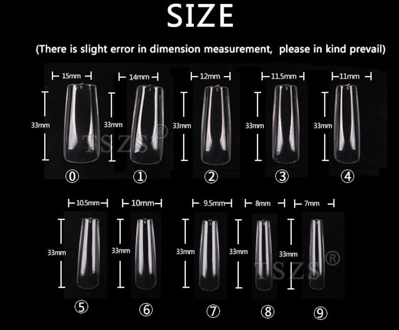 XL SQUARE Full Cover Nail Tips| 500pcs Clear Tapered Square Nail Tips ...