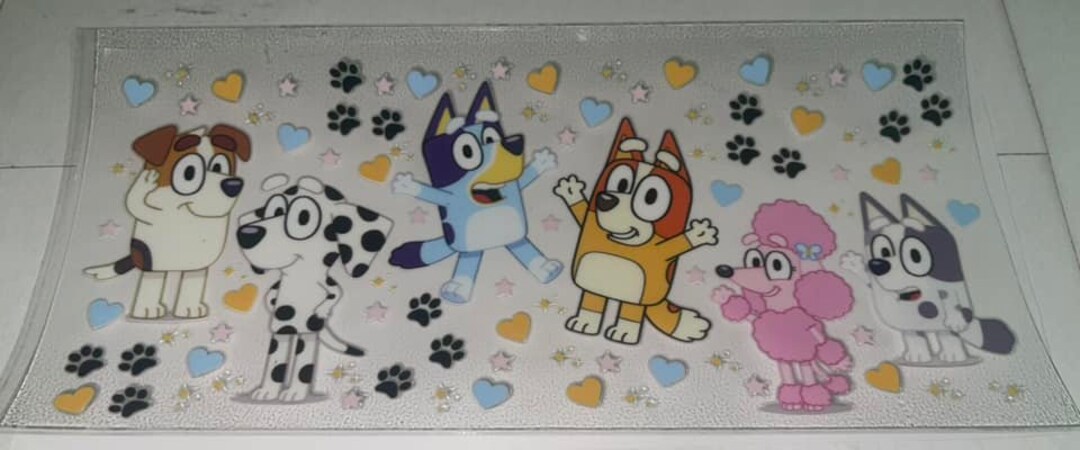 Bluey UV DTF Glass Can Wrap for 16 Oz Libbey Glass, Ready to Ship - Etsy