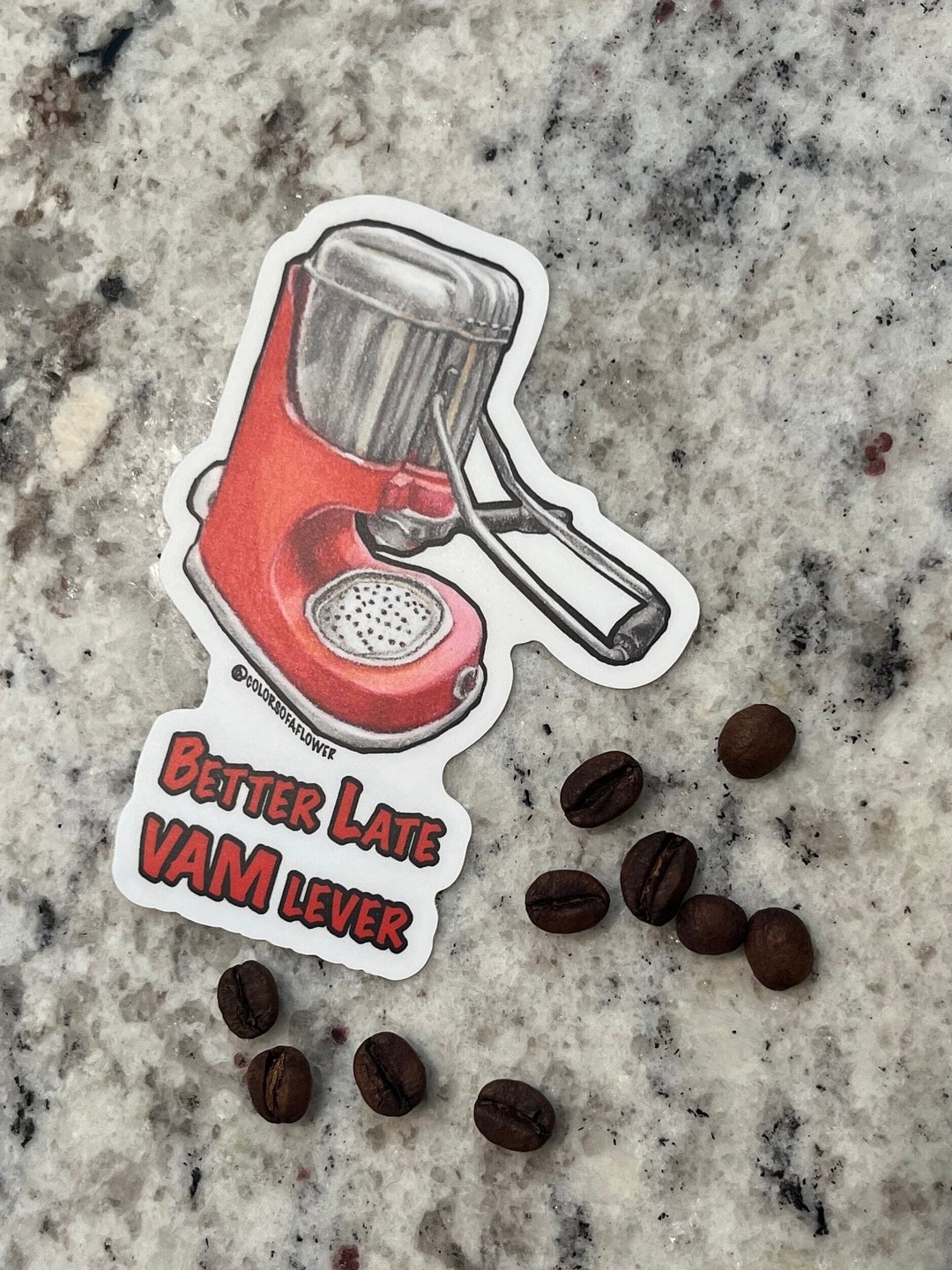 VAM Caravel Vintage Espresso Lever Machine Sticker - Etsy