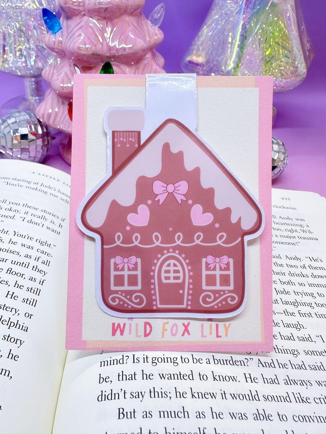 Gingerbread House Magnetic Bookmarks Xmas Christmas Holiday Stocking ...