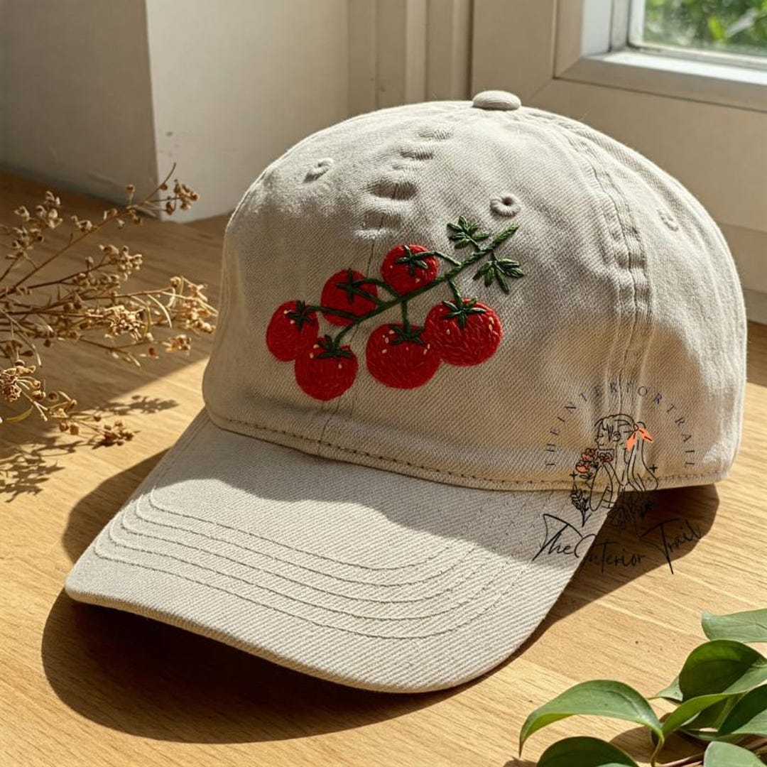 Custom Tomato Garden Hand Embroidered Baseball Cap Personalized Name ...