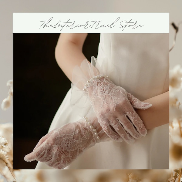 Short Lace Bridal Gloves - Etsy