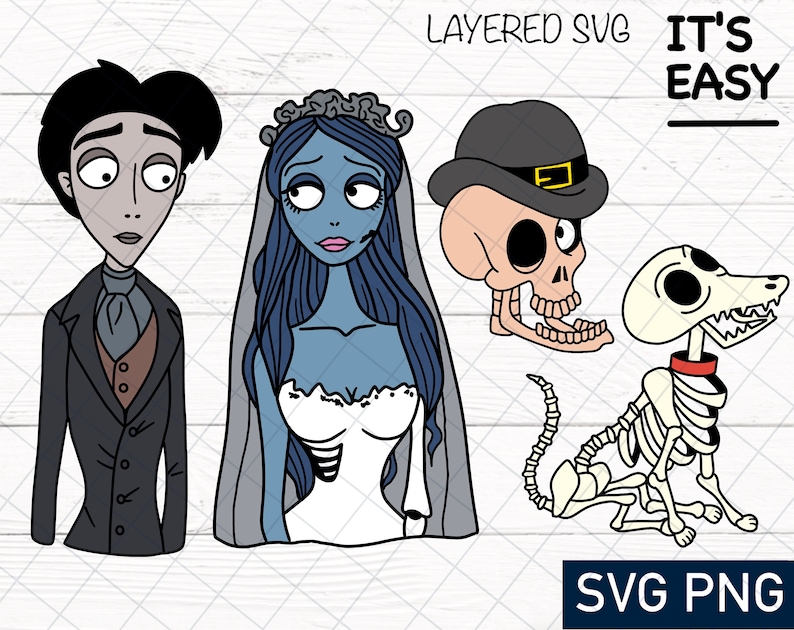 Corpse Bride Bundle Emily Victor SVG file for Cricut | Etsy