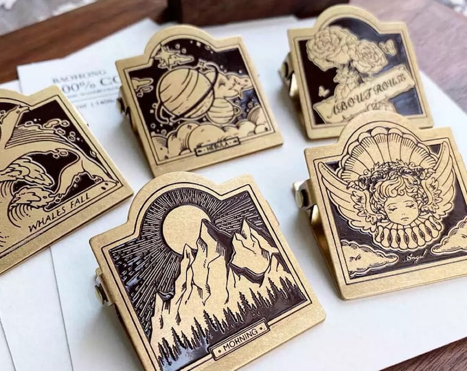 Brass Notebook Brass Clips - Etsy