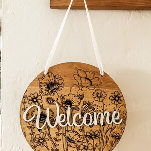 Welcome Floral Sign - Etsy