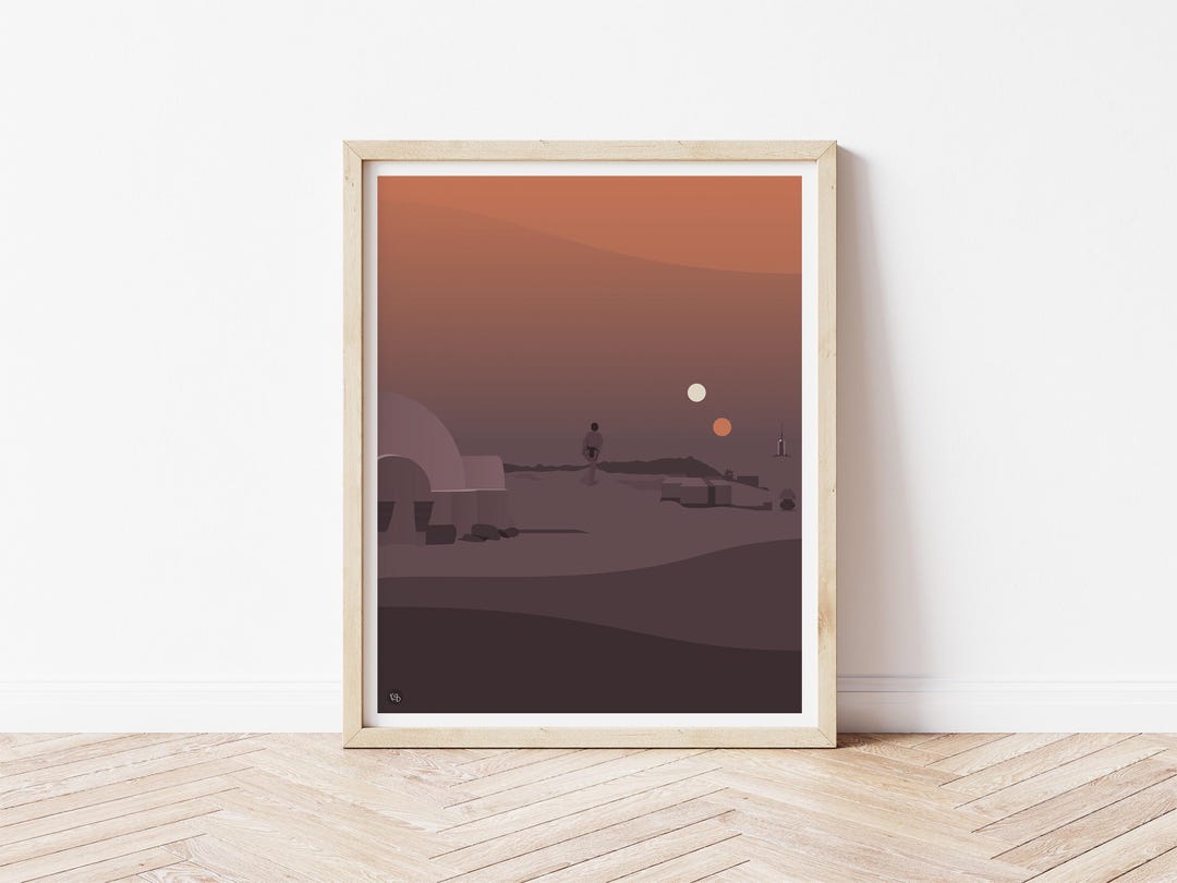 BINARY SUNSET - Tatooine - Luke - A New Hope - Star - Space - Star Wall ...