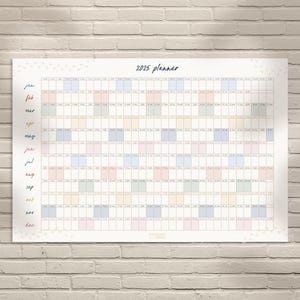 2025 Planner - Year at a Glance - Large Year Wall Planner - Large Desk ...