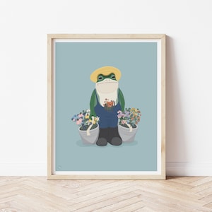 HONEST WORK - Frog Art Print - Gardening Print - Funny Frog Art ...