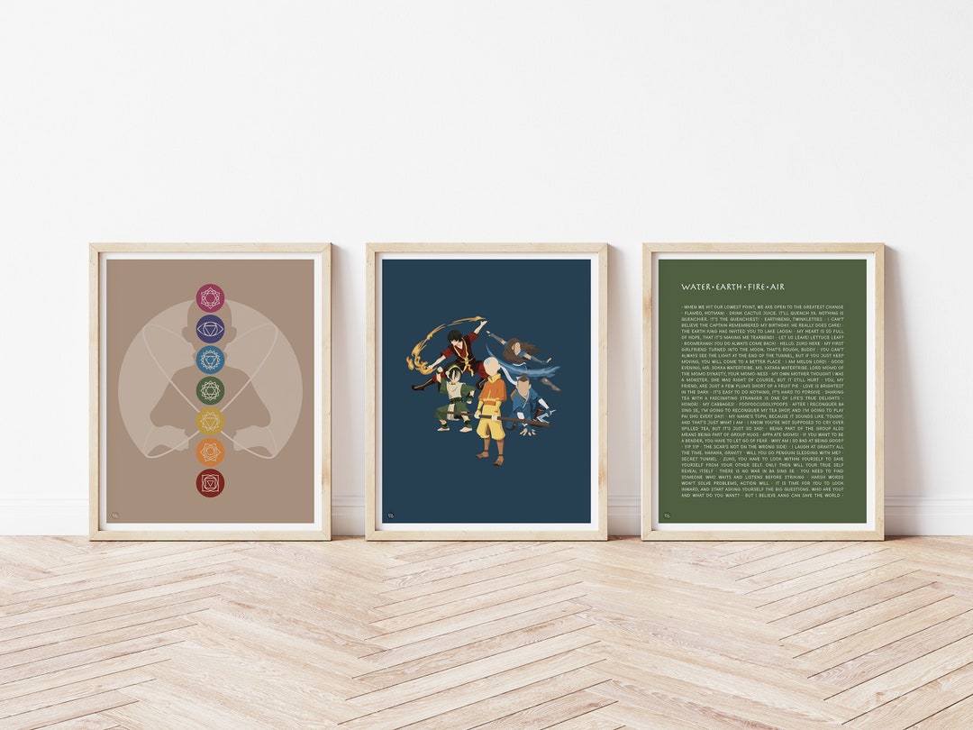 ATLA - BUNDLE 3 Prints - Chakra Print - Aang - Zuko - Katara - Sokka ...