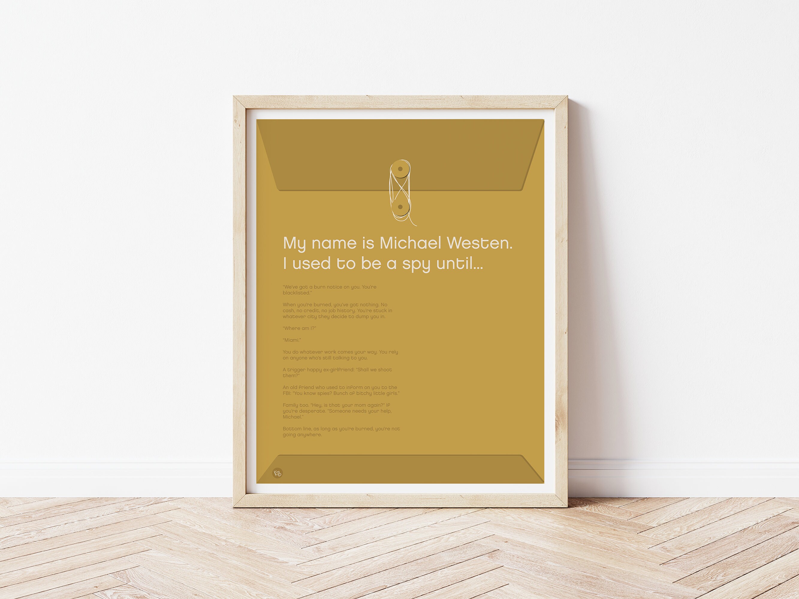 BURN NOTICE POSTER - Minimalist Illustration Print | Tv Poster | Friend ...