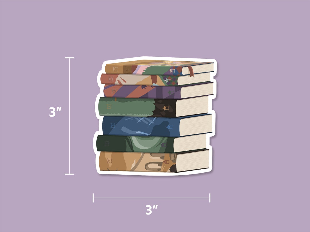BOOK STACK STICKER - Book Series - Stack of Books Sticker - Book Lover ...