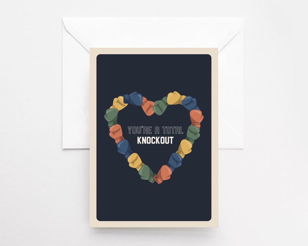 YOU'RE A TOTAL K.O. - Cute Boxing Card - Boxing Greeting Card ...