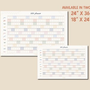 2025 Planner - Year at a Glance - Large Year Wall Planner - Large Desk ...