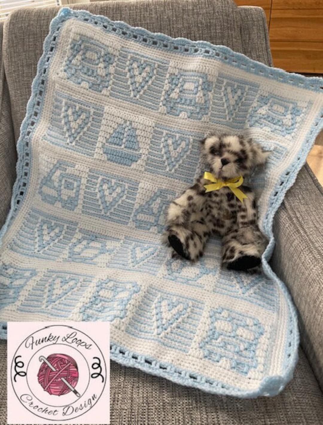 Beep Beep Mosaic Crochet Baby Blanket - Etsy