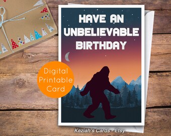 Sasquatch Birthday Card - Etsy UK