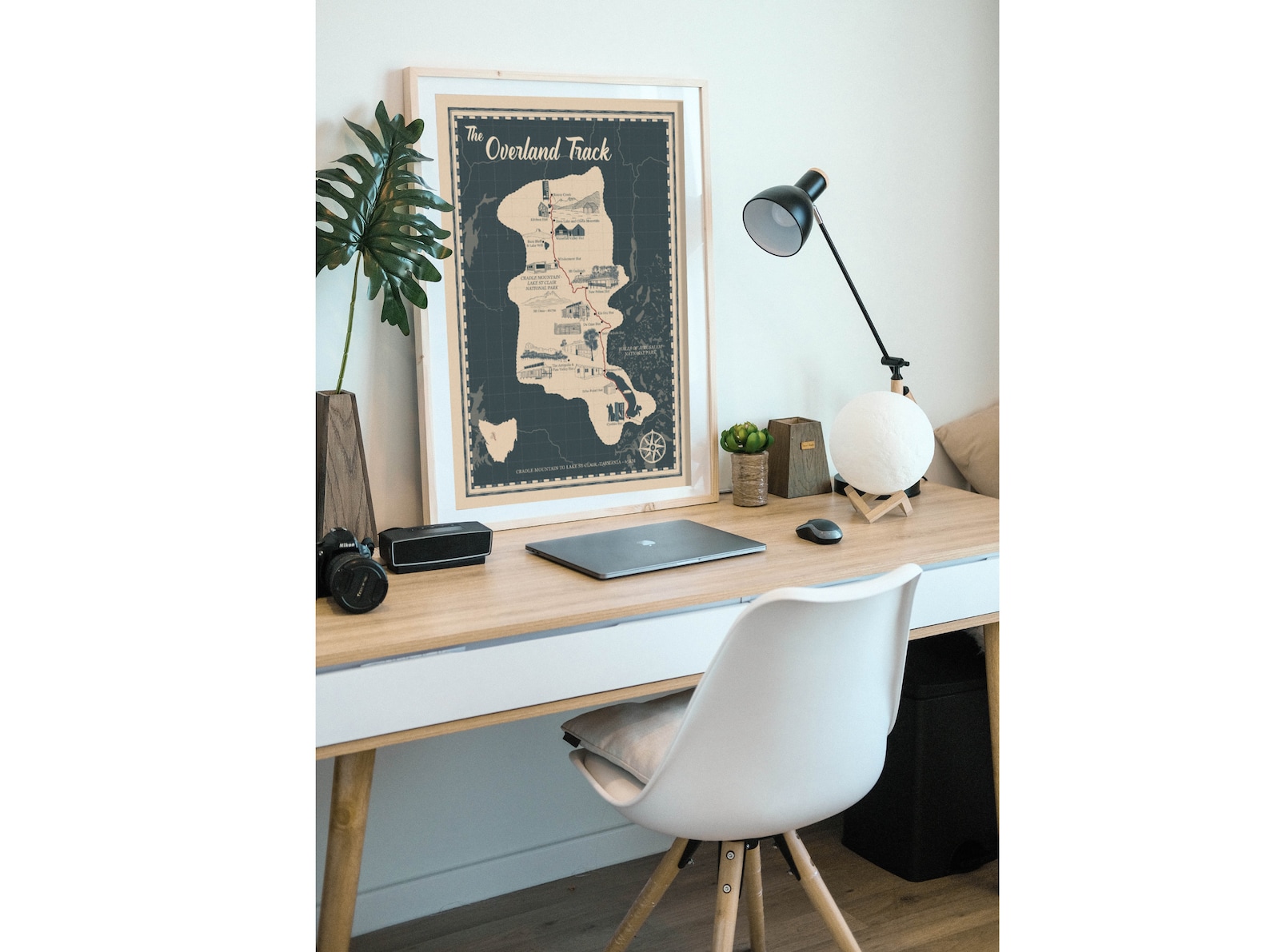 The Overland Track Map, Illustrated Hiking Map, Overland Trail Poster ...