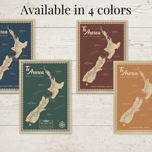 Te Araroa Trail Map, Illustrated Hiking Map, Te Araroa Poster ...