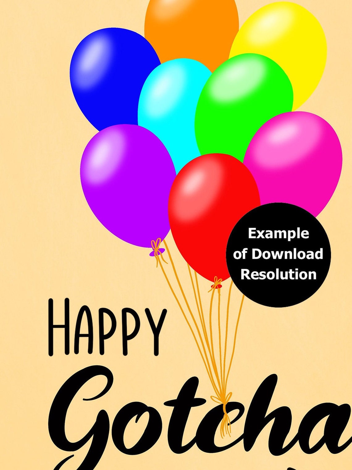 Happy Gotcha Day Balloon Card, Adoption - Digital Card, Instant ...