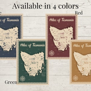 Hikes of Tasmania, Illustrated Hiking Map, Overland Trail, Multi Day ...