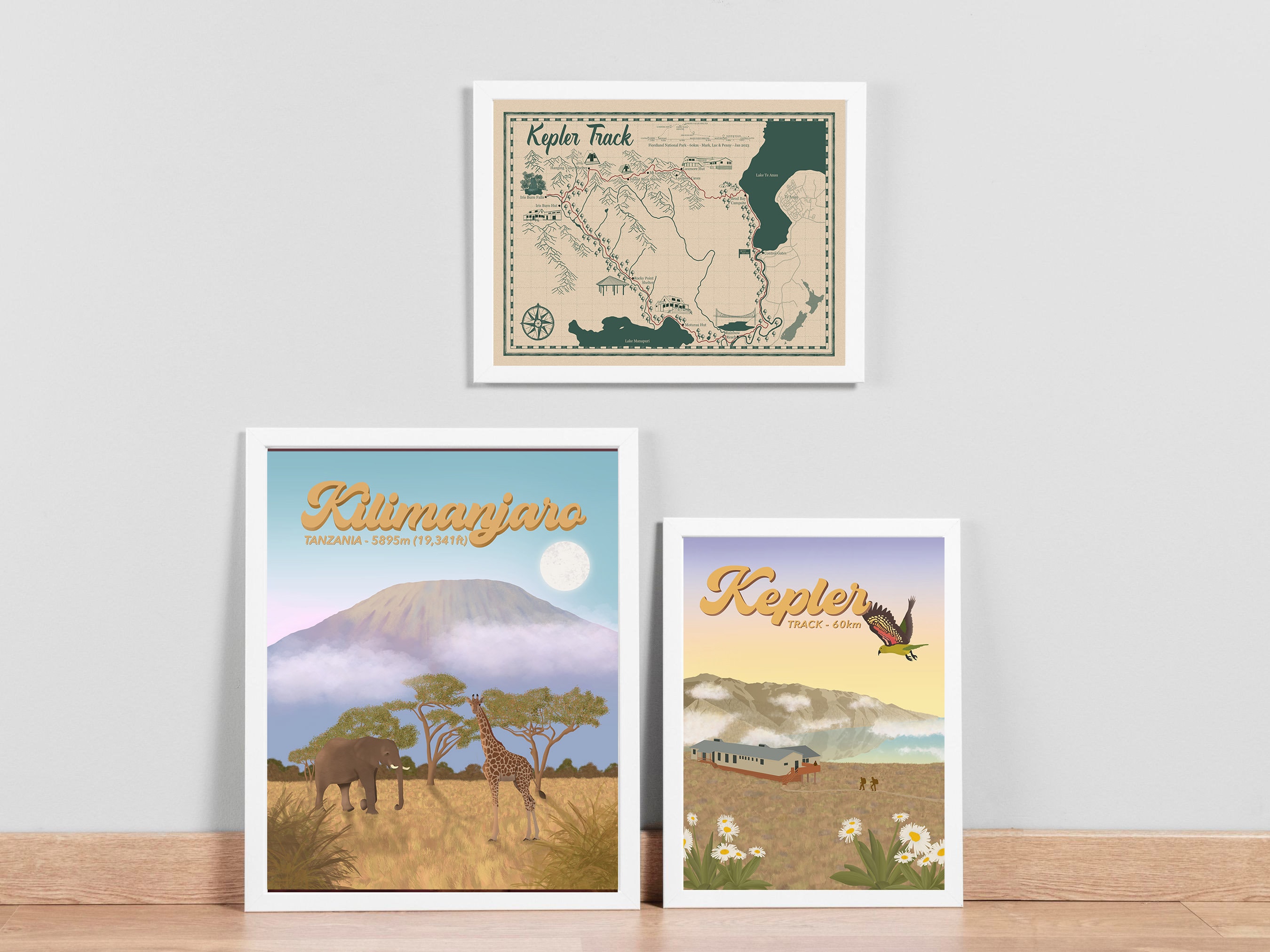 Kepler Track Map, Illustrated Hiking Map, Fiordland National Park ...