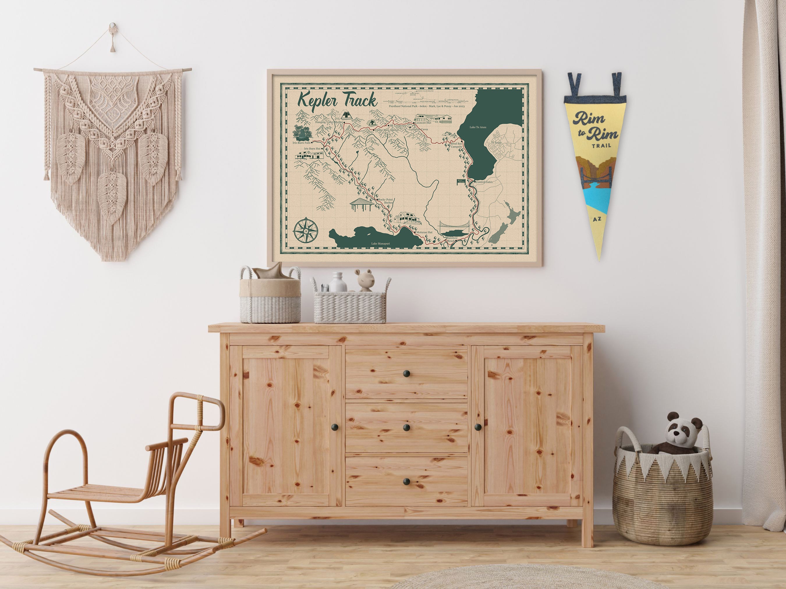 Kepler Track Map, Illustrated Hiking Map, Fiordland National Park ...