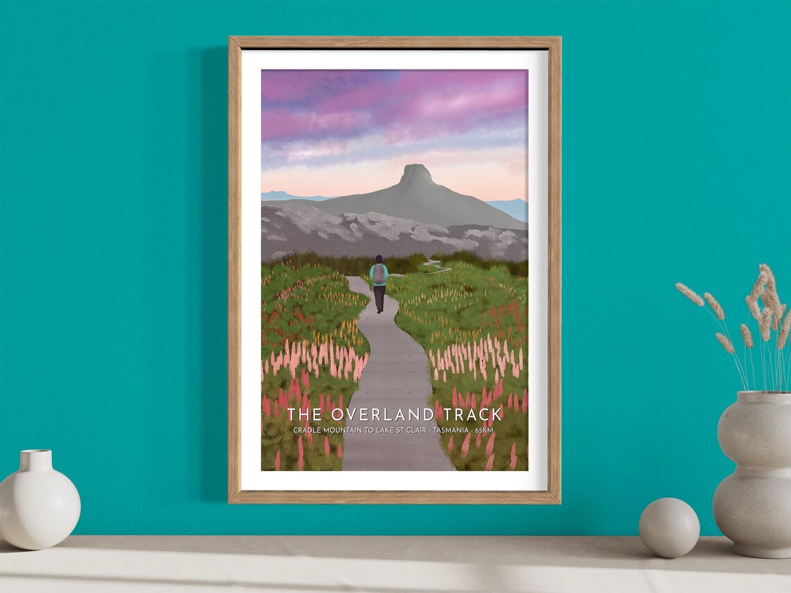 The Overland Track Poster Cradle Mountain Tasmania Travel - Etsy Australia