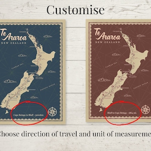 Te Araroa Trail Map, Illustrated Hiking Map, Te Araroa Poster ...