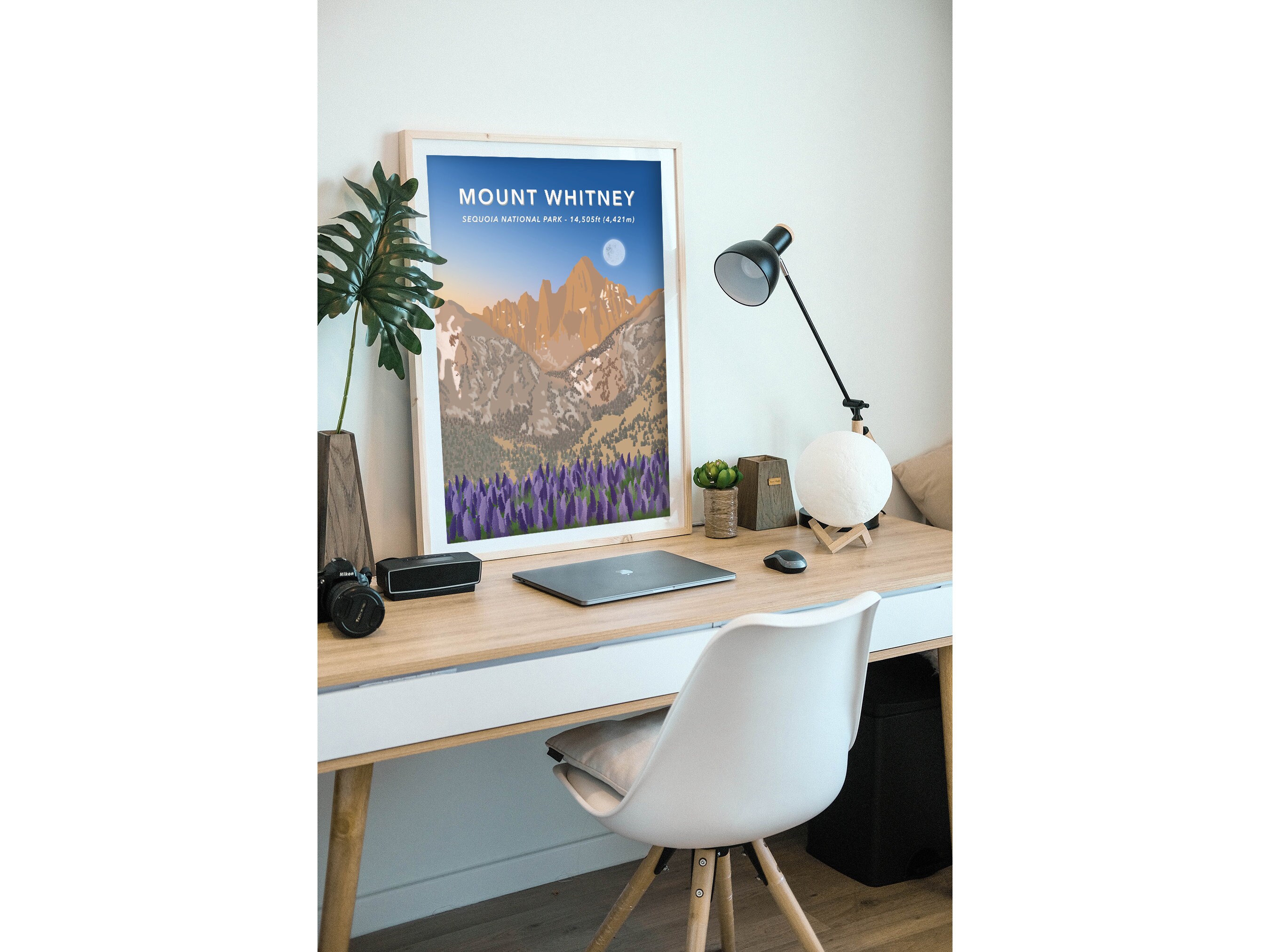 Mount Whitney Poster, John Muir Trail Print, Travel Poster, National ...
