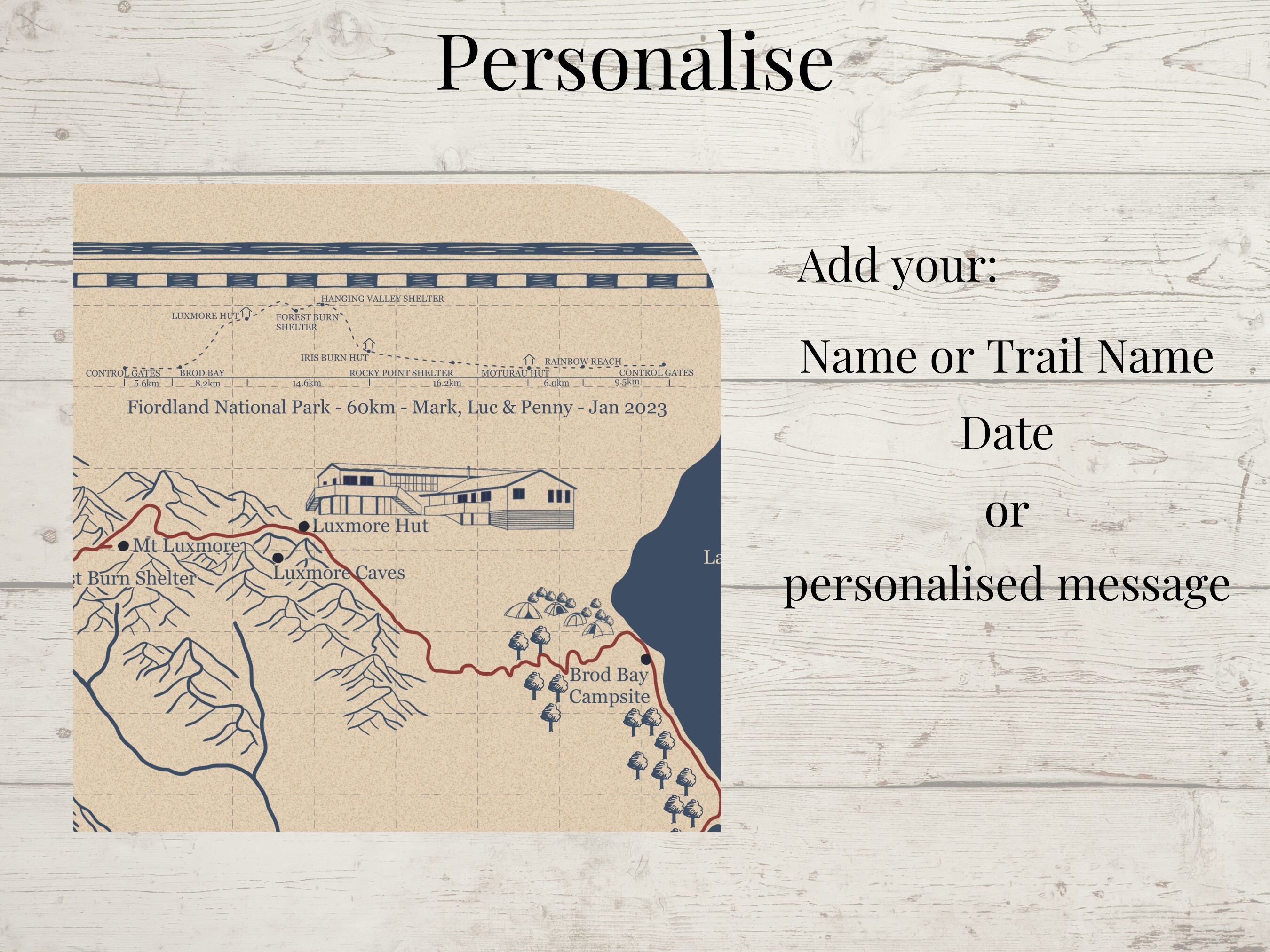 Kepler Track Map, Illustrated Hiking Map, Fiordland National Park ...