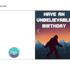 Bigfoot Birthday Card, Have an Unbelievable Birthday, Sasquatch ...