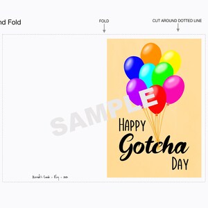 Happy Gotcha Day Balloon Card, Adoption - Digital Card, Instant ...