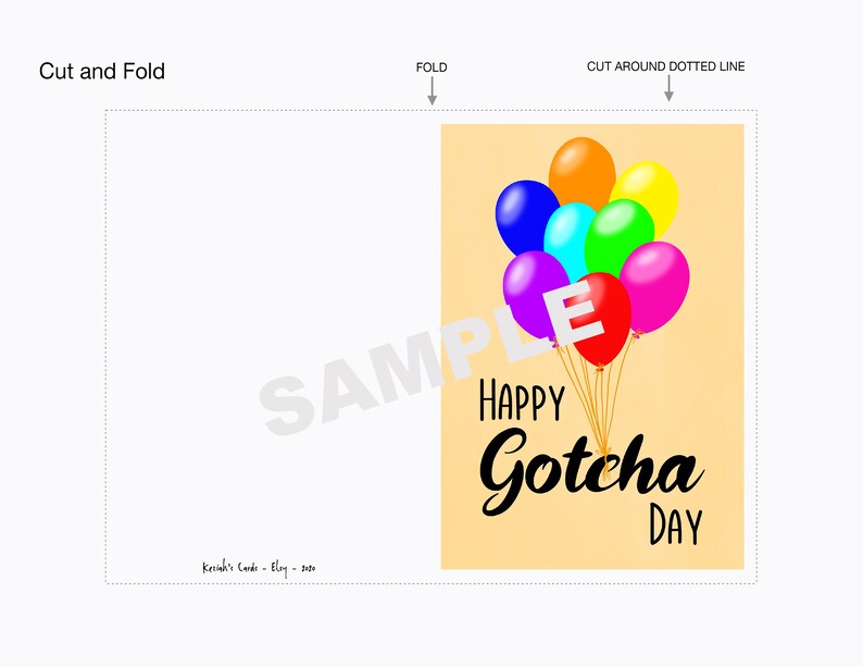 Happy Gotcha Day Balloon Card, Adoption - Digital Card, Instant ...