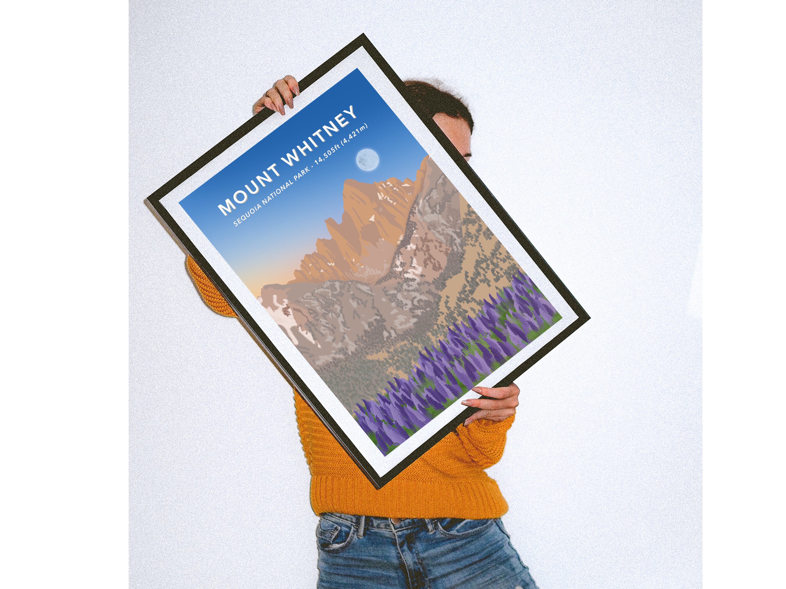 Mount Whitney Poster, John Muir Trail Print, Travel Poster, National ...