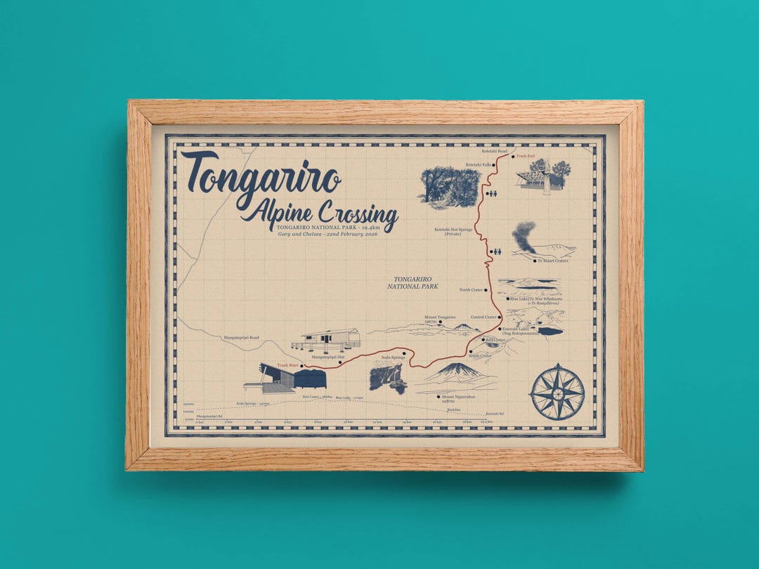 Tongariro Alpine Crossing Trail Map, Tongariro National Park ...
