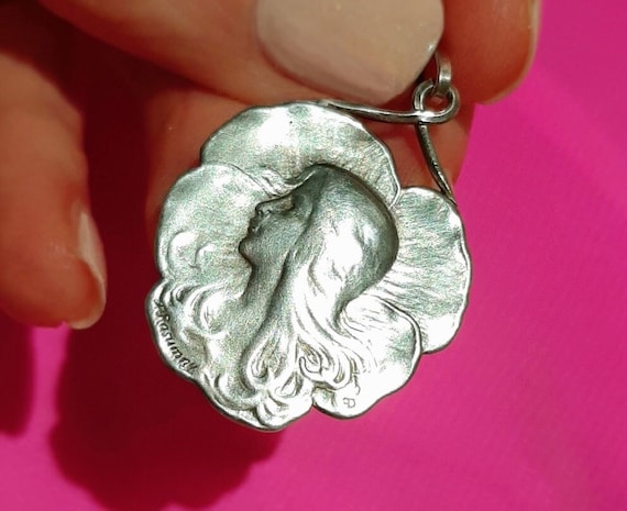 1900s Antique French Felix Rasumny Design Silver Art … - Gem