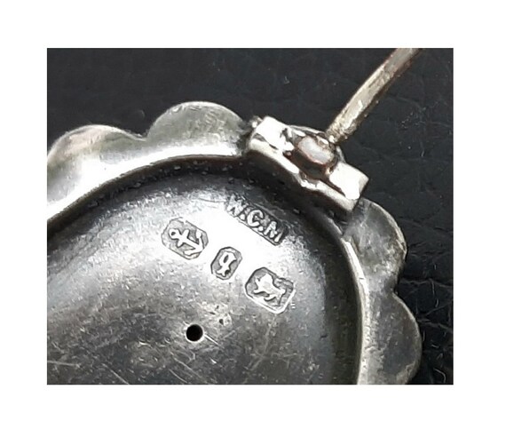 Antique 1890 Sterling Silver Engraved Rose Flower Bro… - Gem